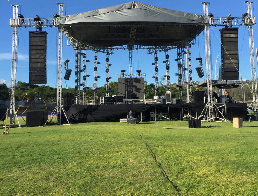 Black mini truss frame size 100mm*100mm for aluminium lighting stage ...