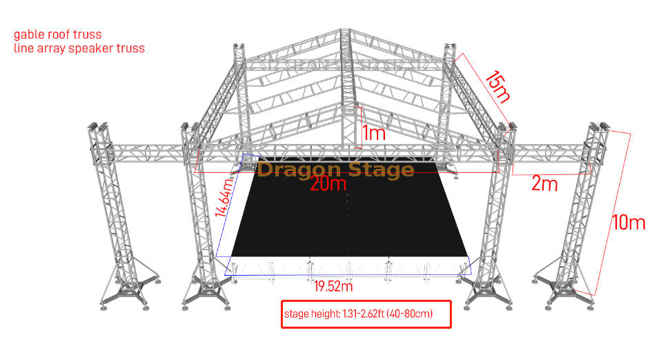 Aluminum Event Concert Gable Roof Truss Line Array Speaker Truss ...