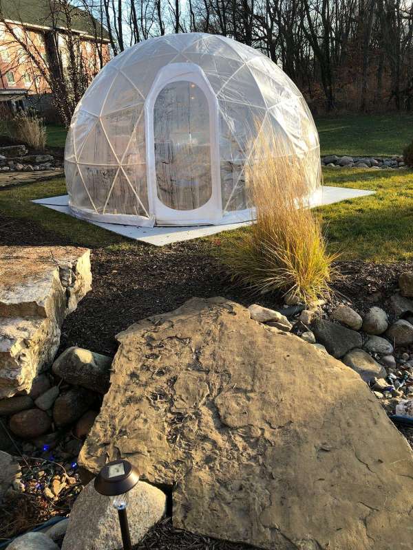 Winter outdoor dome house waterproof PVC cover geodesic glamping dome ...