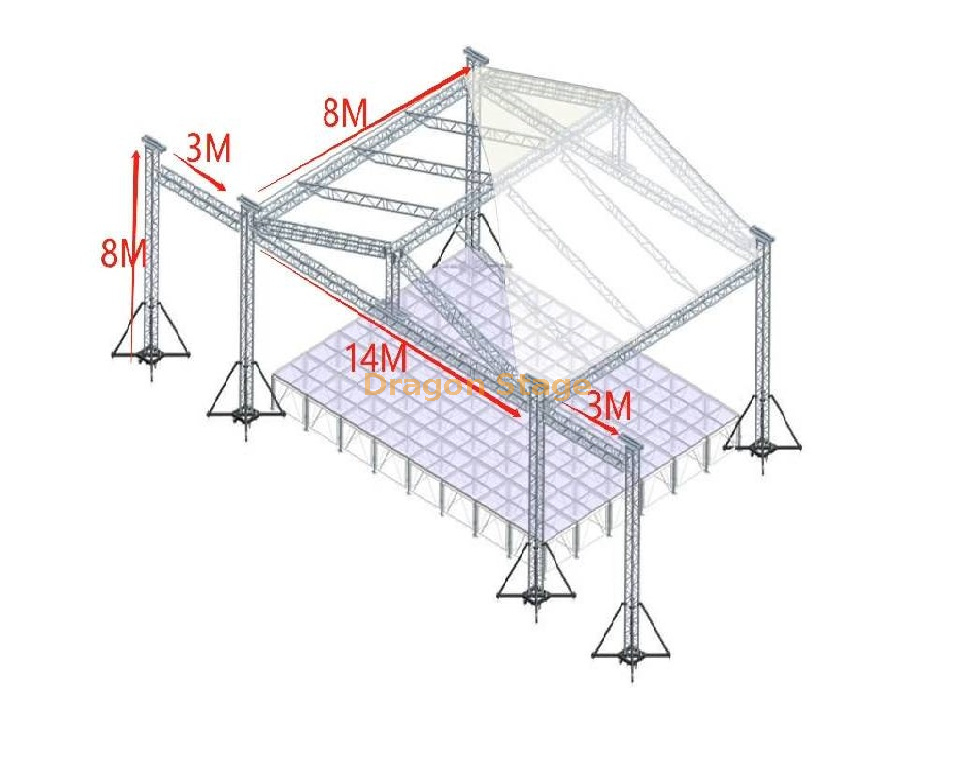 Outdoor Concert Aluminum Truss Stage System Roof Trusses Structure for ...