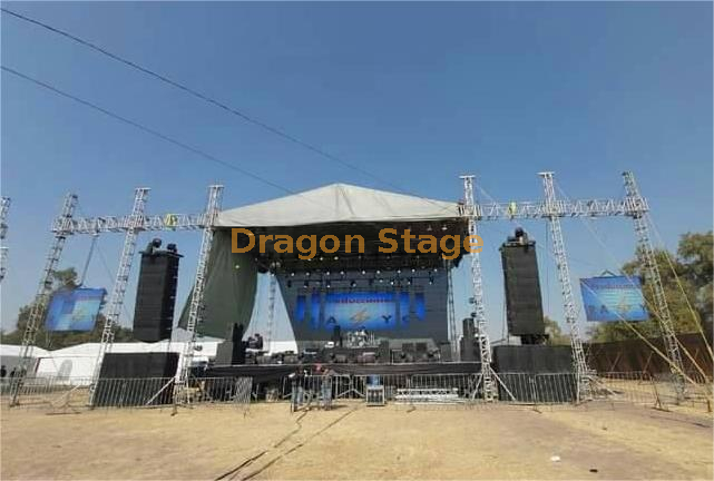 Live Music Stage Truss System with Lighting And Led Display 8x8x8m from ...