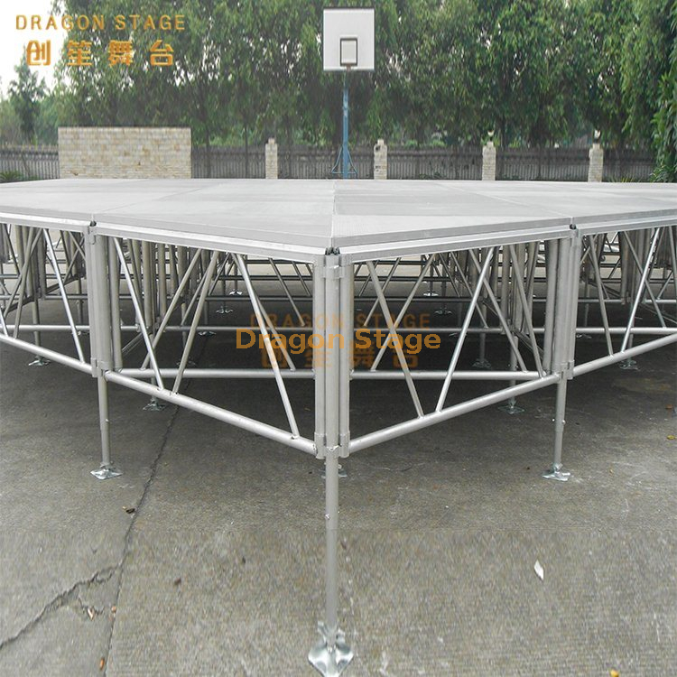 4x8ft Removable Modular Wooden Platform Stage Portable Mobile Aluminum ...