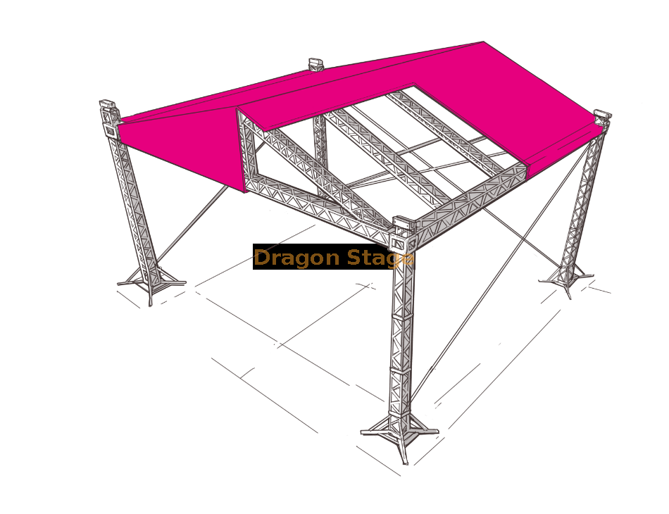 Pitched Roof Tower Truss Structure Aluminum Bolt Truss Arch MPT Roofing ...