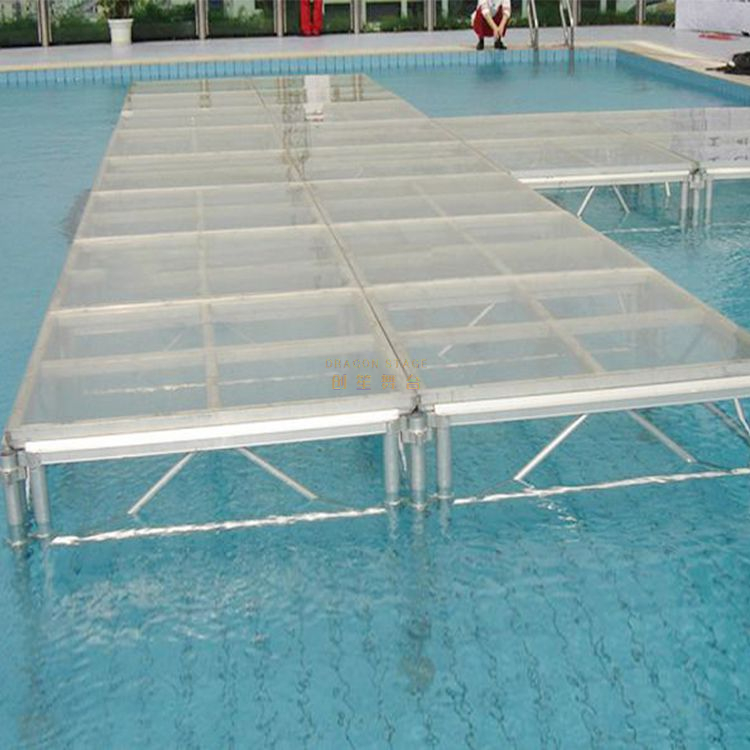Portable Glass Acrylic Transparent Dance Stage Platform Podium 7.5x2.5m ...