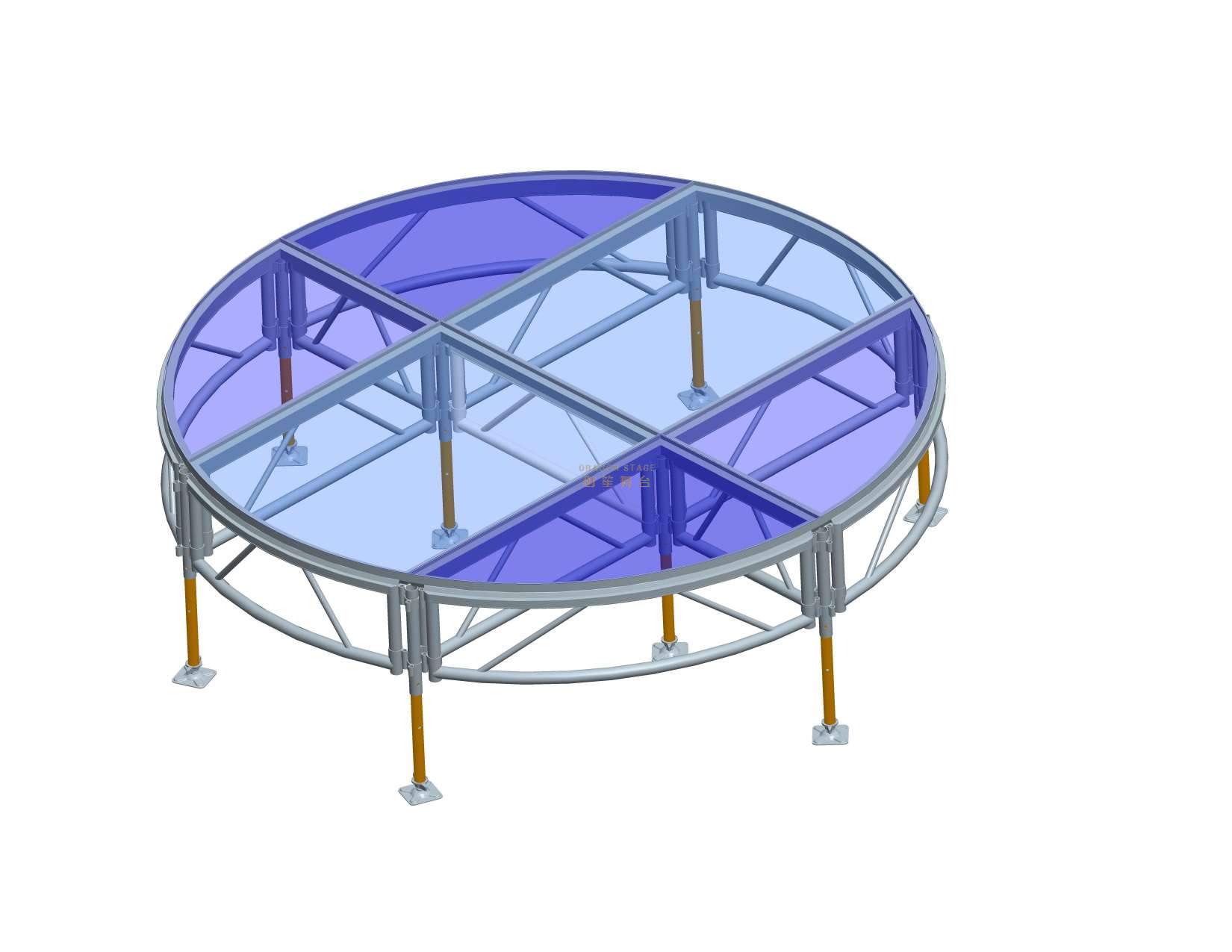 Wooden Red Circular Stage with Stairs from China manufacturer - DRAGON ...