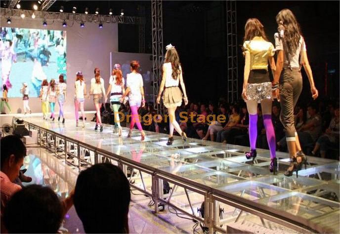 4x4ft 1.22x1.22M Mobile Aluminum Frame Plexiglass Stage Glass Stage For ...