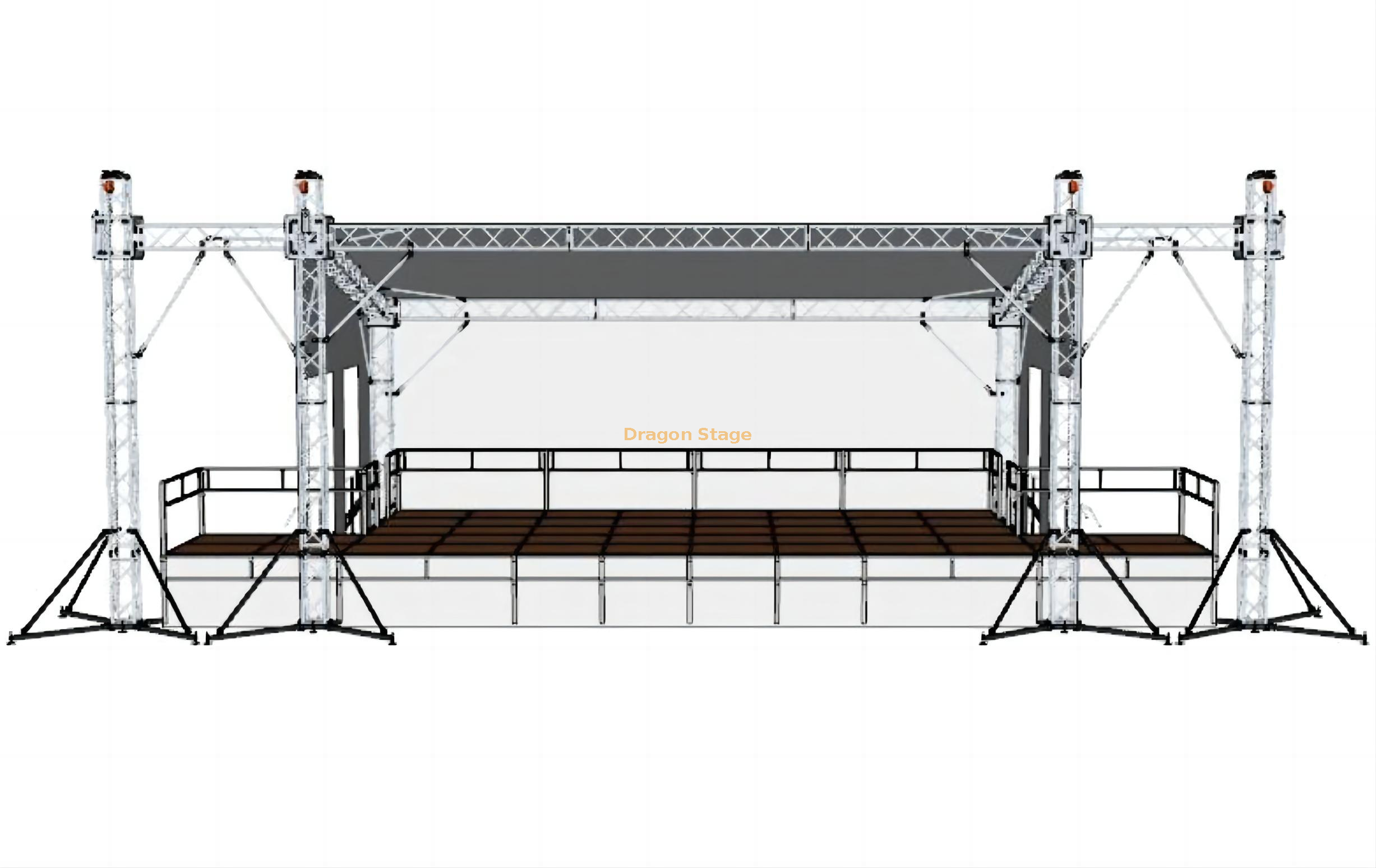 Outdoor Stage Flat Roof Structure System 10x7x6m from China ...