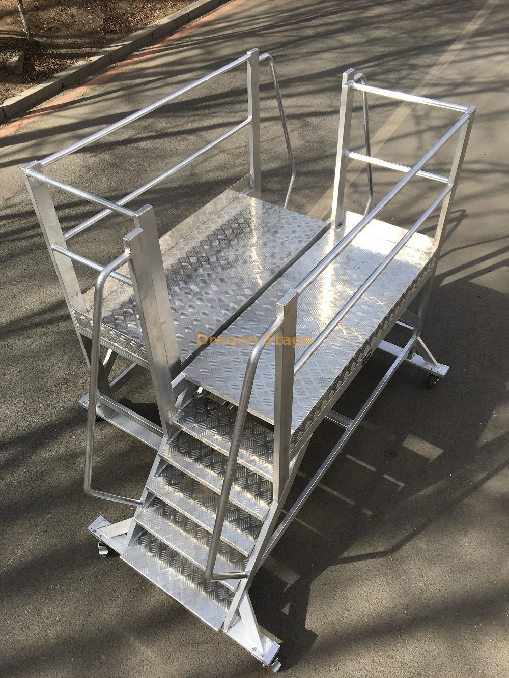 Customized Aluminum Mobile Platform Ladder Working Ladder Sampling ...