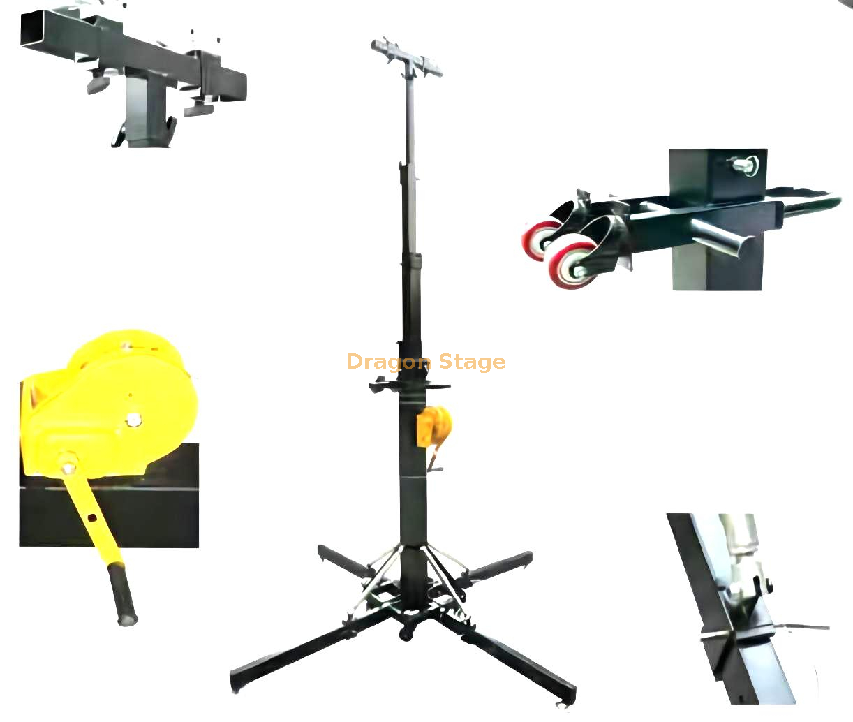 Hand Lift Crank Light Stand 1.8-4m from China manufacturer - DRAGON STAGE
