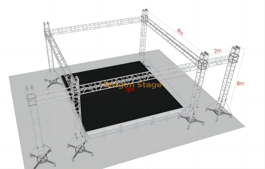Outdoor Event Concert Portable Aluminum Stage Truss with Speaker System ...