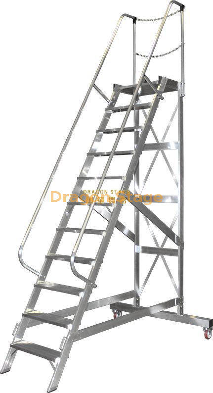 Aluminum Heavy Duty Platform Ladders Step Stool With Handrails from ...